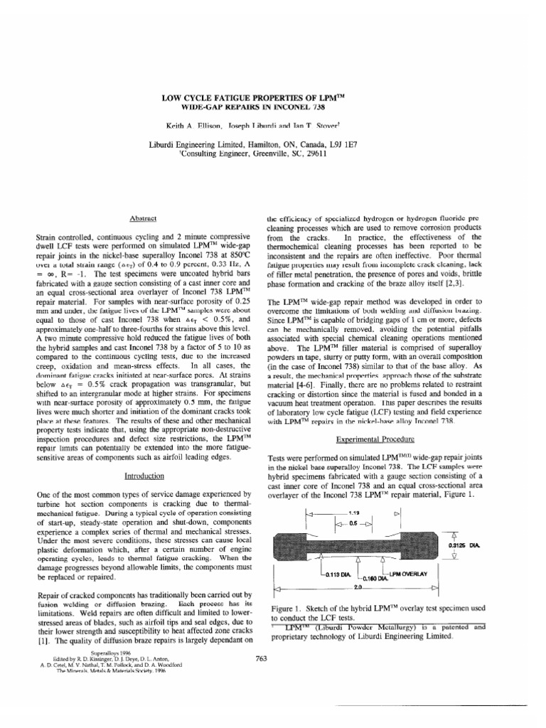 Inconel 738 Propiedades | PDF | Fracture | Deformation (Engineering)