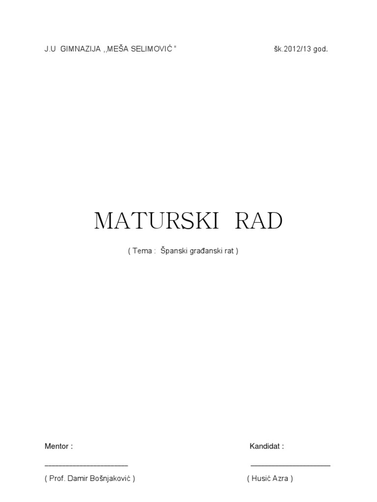 Maturski | PDF