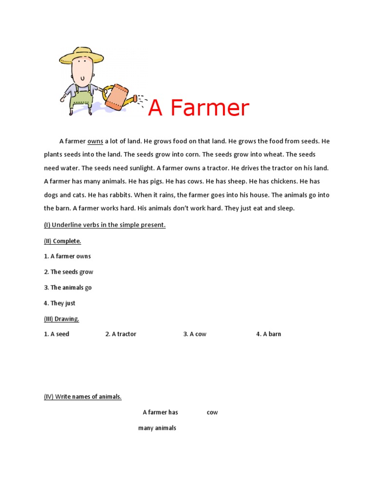 Reading Comprehension A-Farmer Elementary | PDF | Farmer | Agriculture