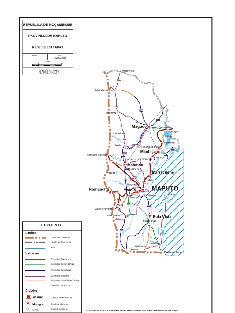 Mapa da Província de Maputo e Estradas | PDF