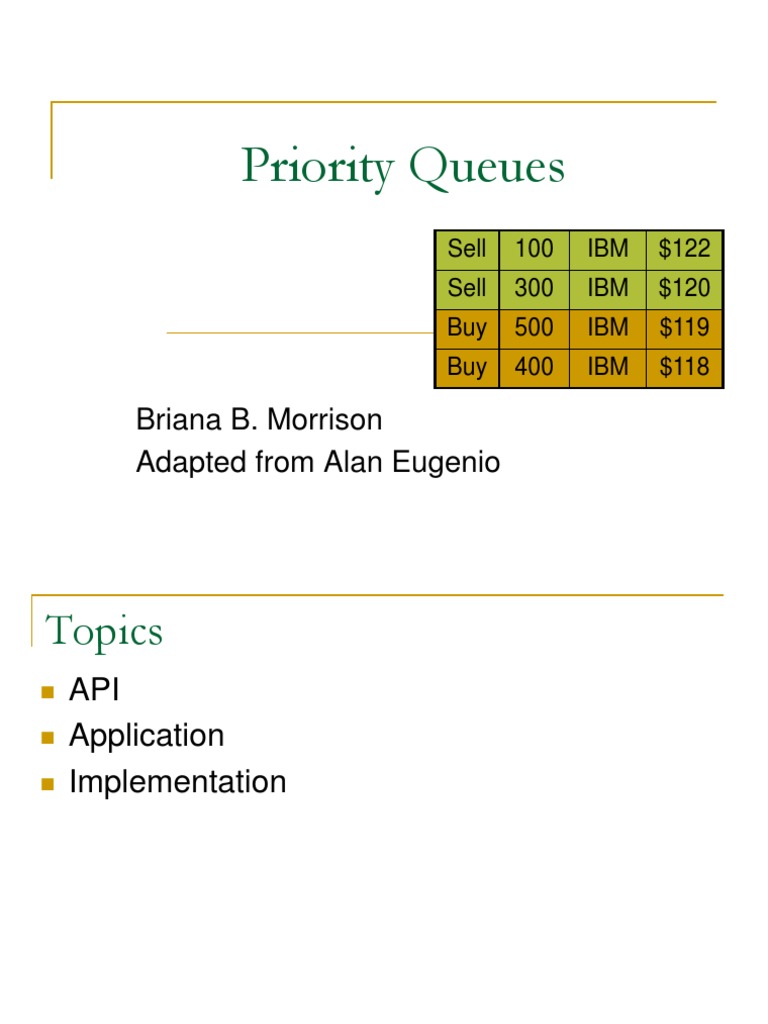 Priority Queue Concepts & Applications | PDF | Code | Queue (Abstract ...