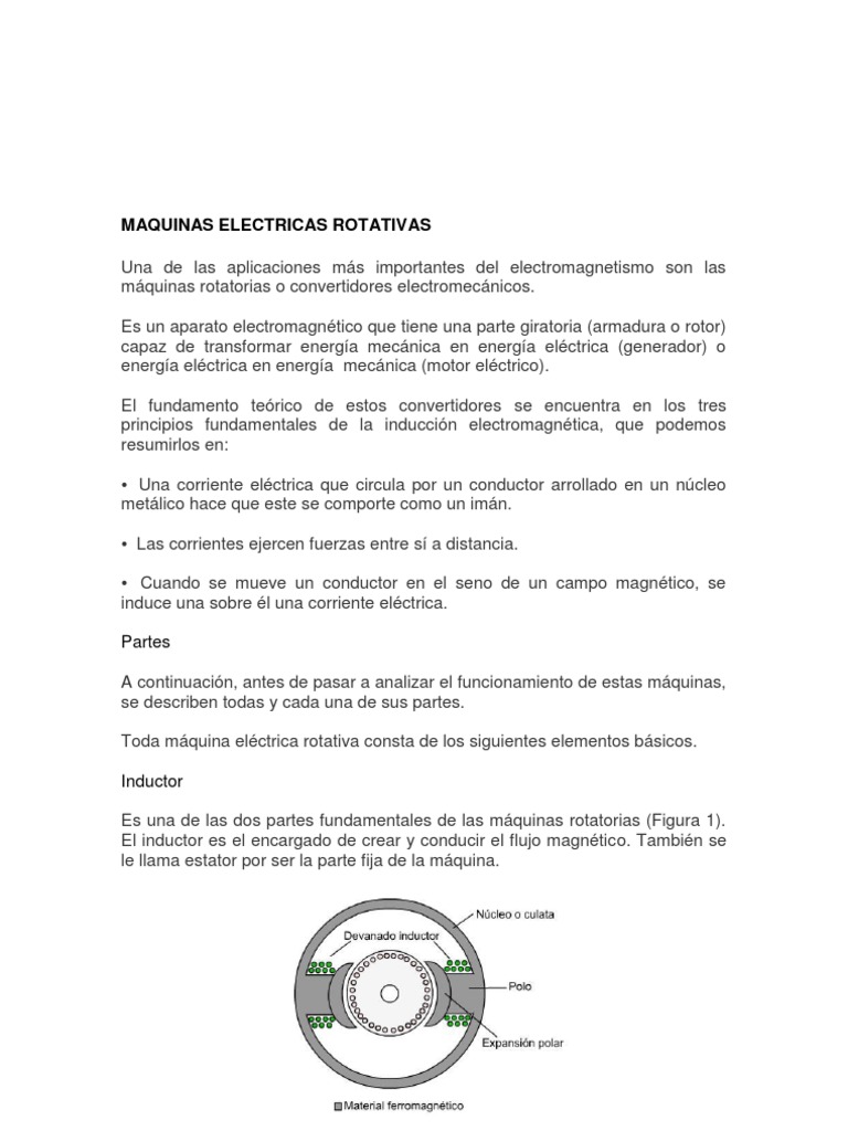 Maquinas Electricas Rotativas | PDF | Inductor | Generador eléctrico