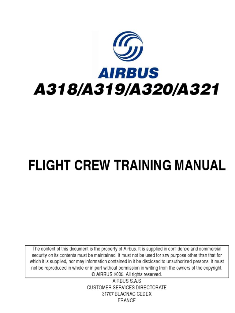 A318/A319/A320/A321: Flight Crew Training Manual | Jet Aircraft | Airliner