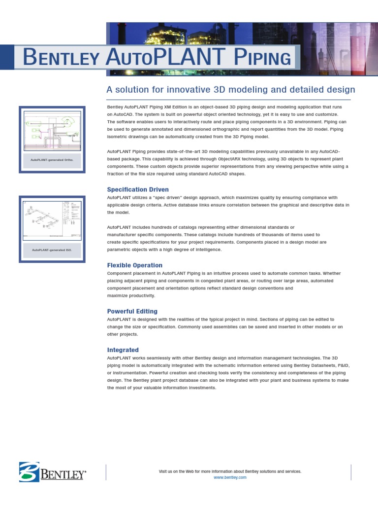 AutoPLANT Piping | PDF | 3 D Modeling | Specification (Technical Standard)