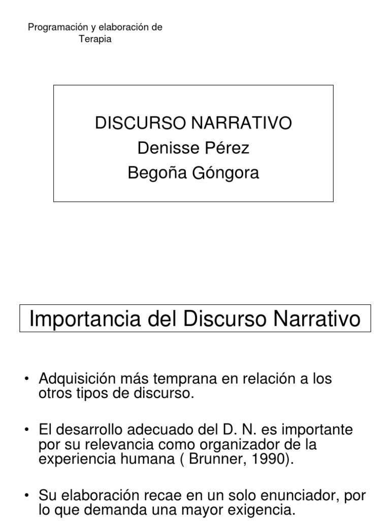 Discurso Narrativo | PDF | Oración (Lingüística) | Lógica