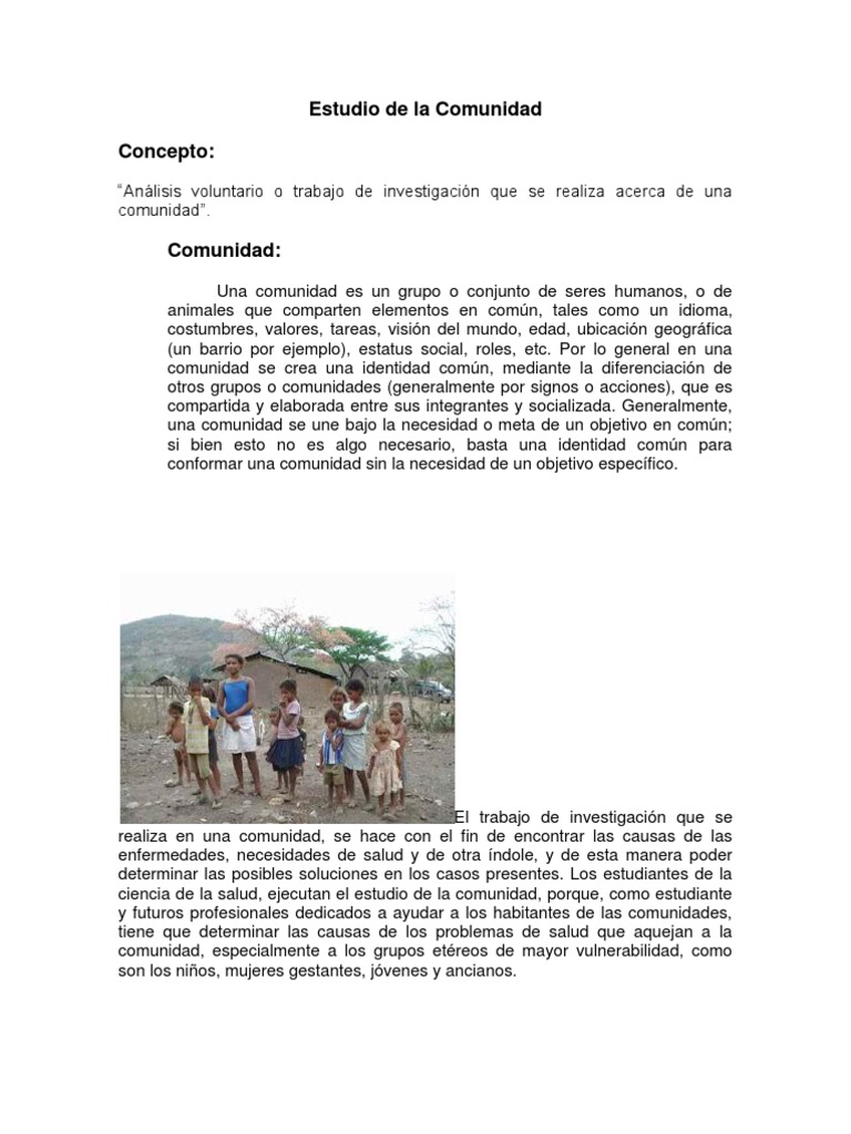 Estudio de La Comunidad | PDF | Comunidad | Cognición