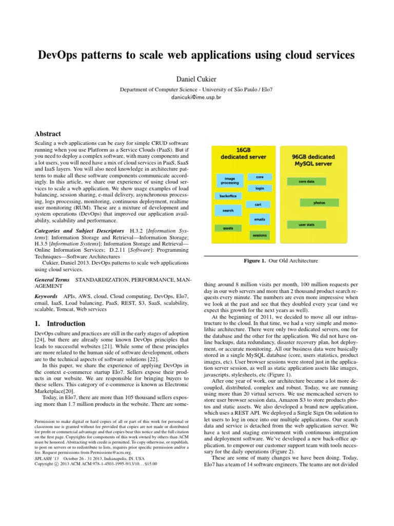 DevOps Patterns To Scale Web Applications Using Cloud Services | PDF ...