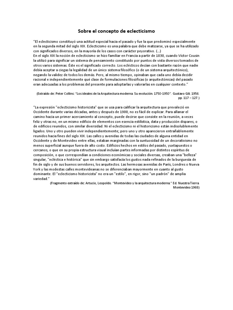 Sobre El Concepto de Eclecticismo | PDF | Movimientos filosóficos ...