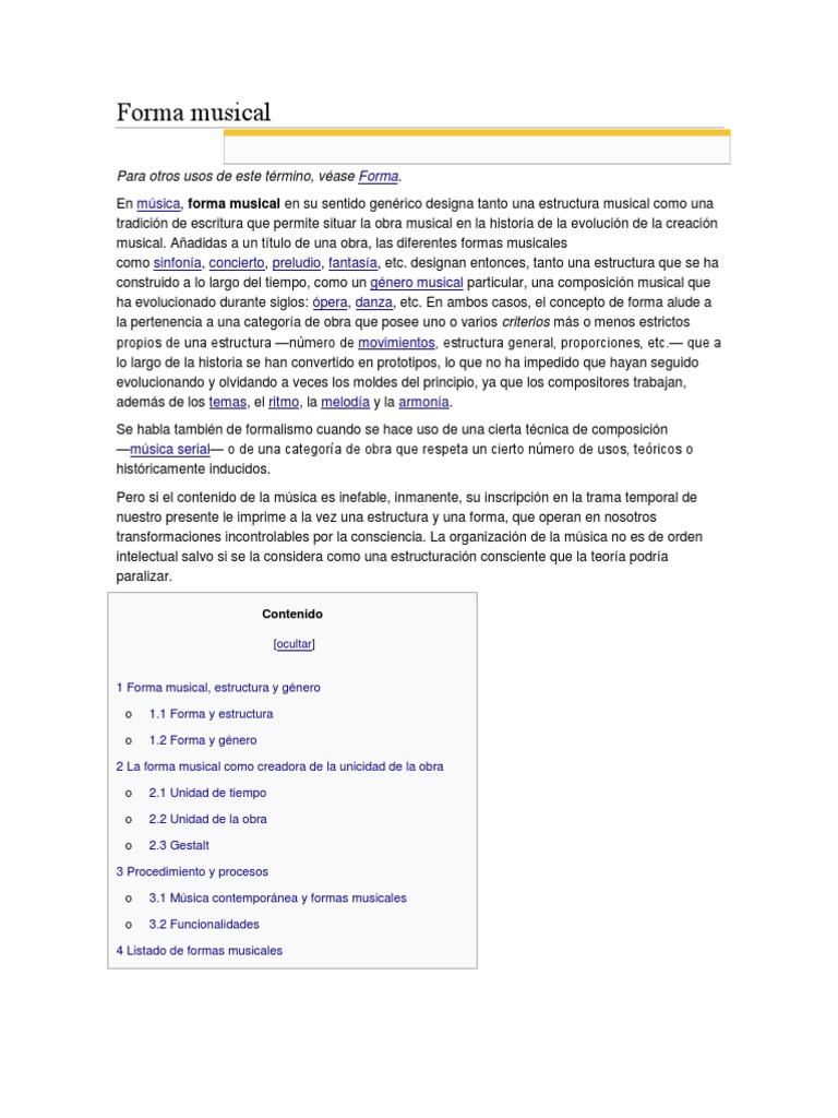 Forma Musical | PDF | Formas musicales | Musica barroca