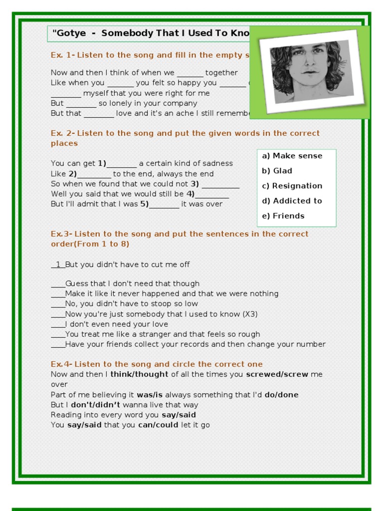 ESL Song Gap-Fill Exercises | PDF