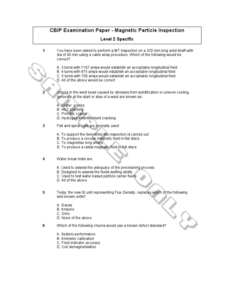 MP2 Specific Sample Exam Paper | PDF | Magnetic Field | Watt