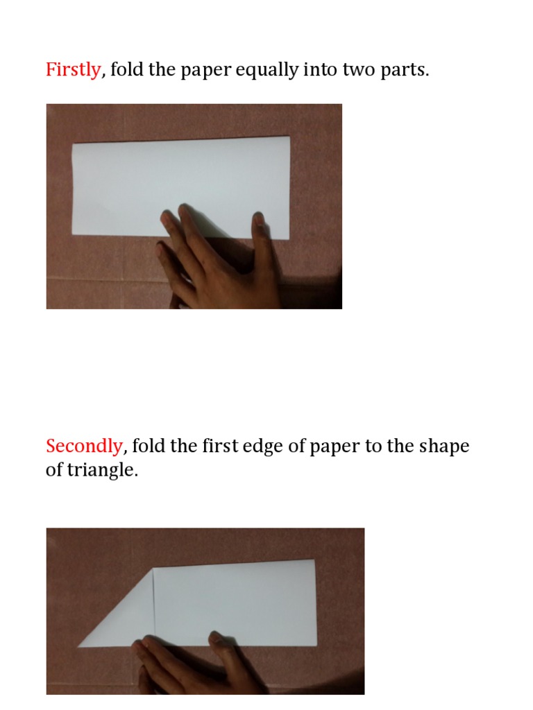 Fold The Paper Equally Into Two Parts.: Firstly | PDF | Teaching ...