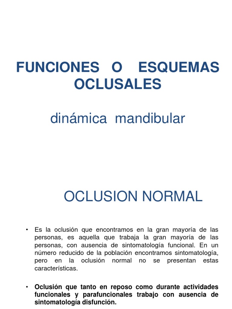 Esquemas Oclusales y Funciones | PDF | Diente humano | Dentadura postiza