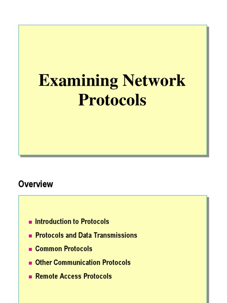 Examinig NetworkProtocols | PDF | Communications Protocols | Internet ...