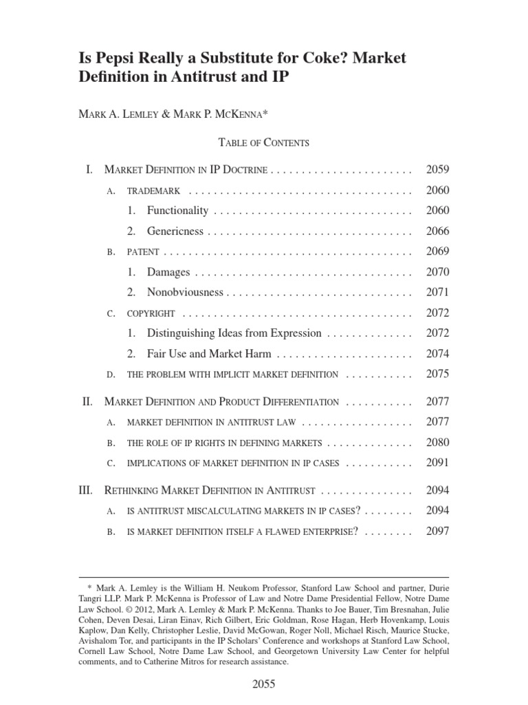 Pepsi Coke Conclusion | PDF | Intellectual Property | Competition Law