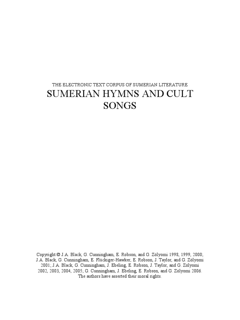Sumerian Hymns | PDF | Mesopotamian Mythology | Ancient Semitic Religions