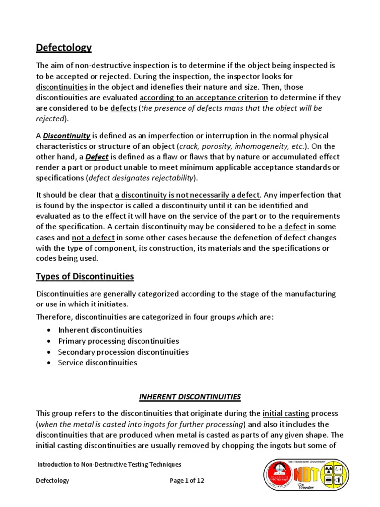 Discontinuities vs Defects in Forging | PDF | Fracture | Creep ...