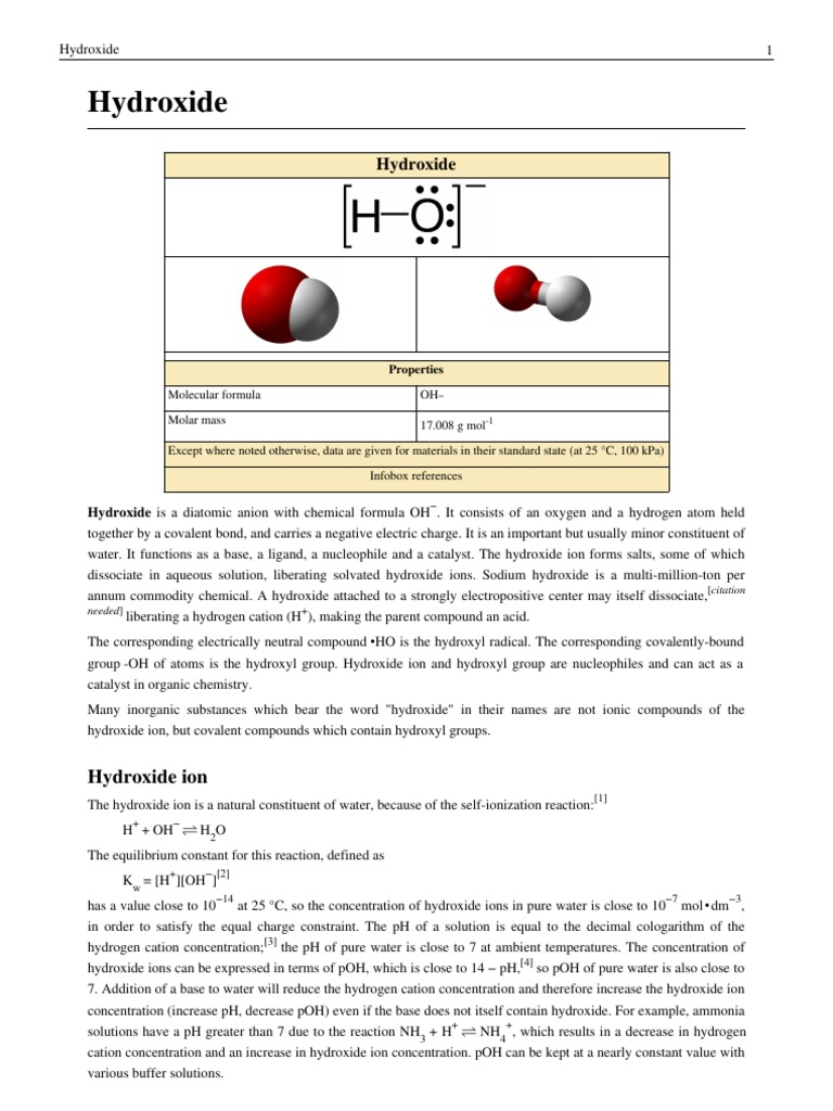 Hydroxide | Hydroxide | Sodium Hydroxide