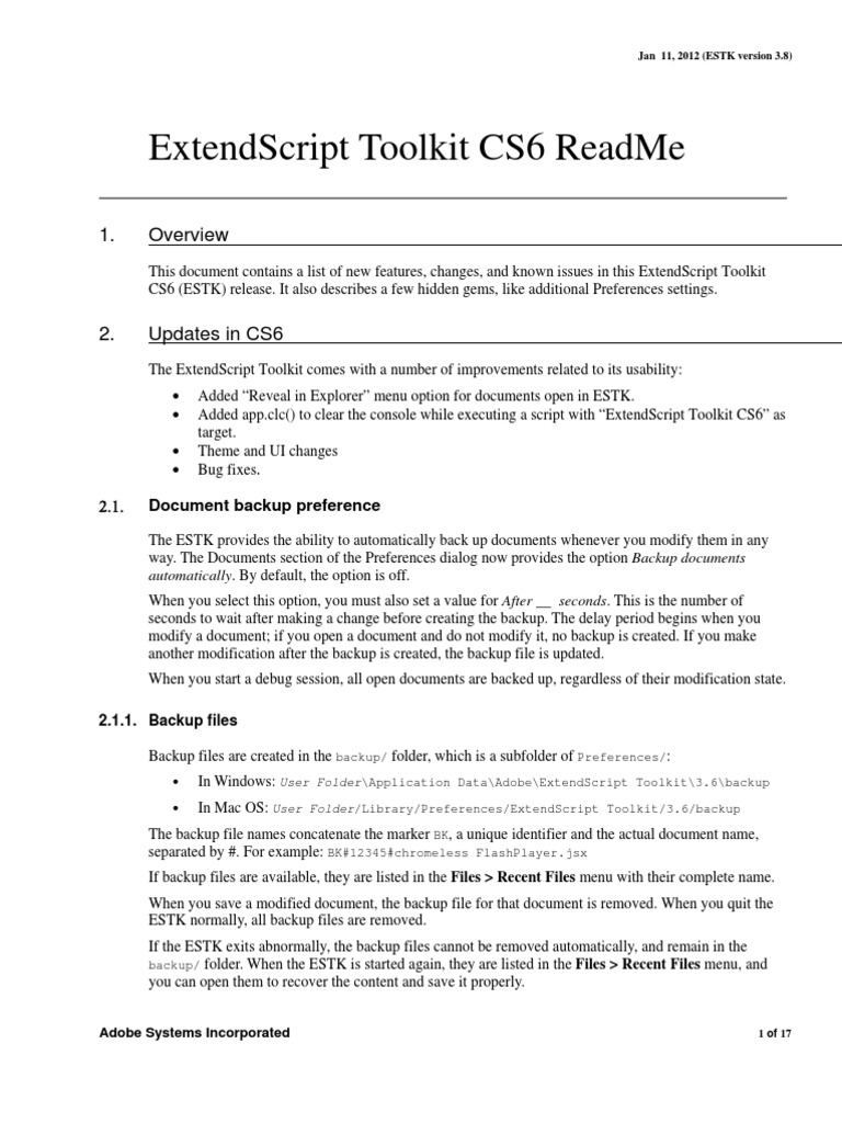 ExtendScript Toolkit ReadMe | PDF