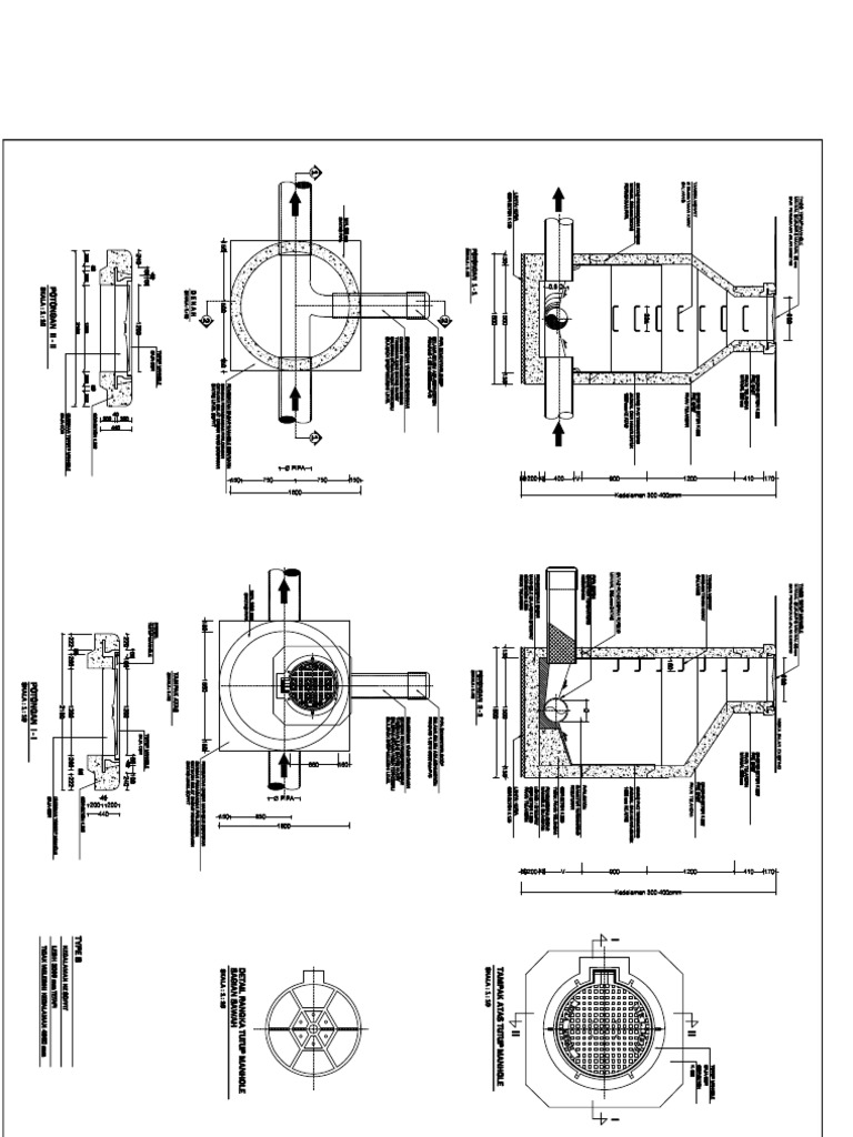 Plan and Section Manhole Type c1 Layout1 | PDF
