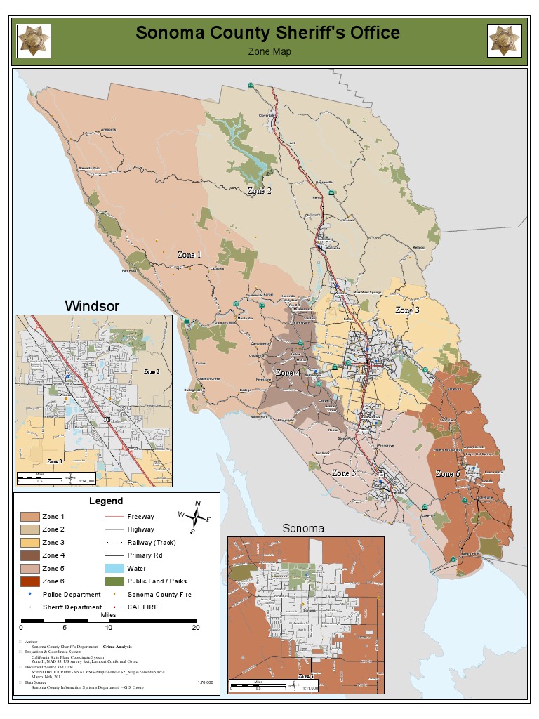 Sonoma County Sheriff's Office Zone Map | PDF | Home & Garden | Travel