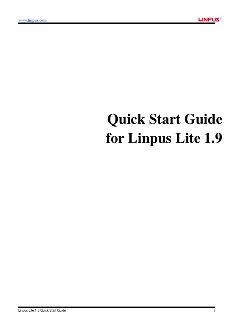 Linpus Lite1.9-DVDInstall Quick Start Guide | PDF | Installation (Computer Programs) | Booting