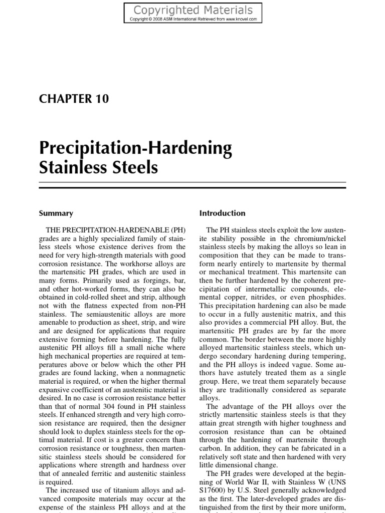 Precipitation-Hardening in Stainless Steels | PDF | Alloy | Steel