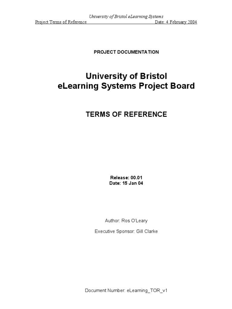University of Bristol Elearning Systems Project Board | PDF ...