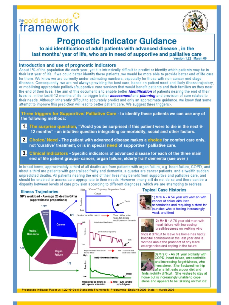 Prognostic Indicators Guidance Paper | PDF | Palliative Care | Heart ...