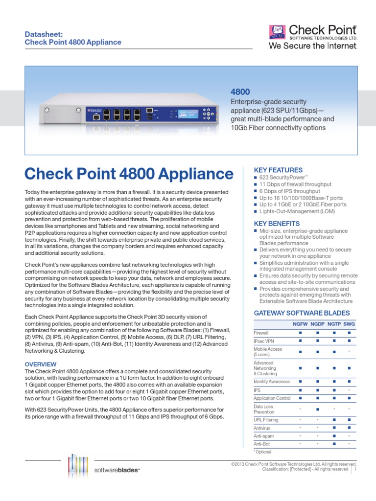 4800 Appliance Datasheet | PDF | Computer Network | Operating System
