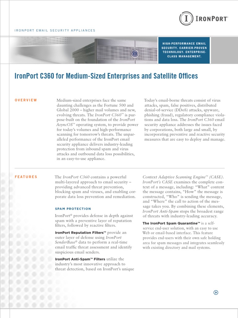 Ironport C360 For Medium-Sized Enterprises and Satellite Offices | PDF ...