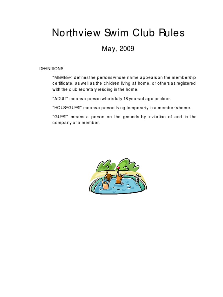 North View Swim Club Membership Handbook 2009 | PDF | Board Of ...