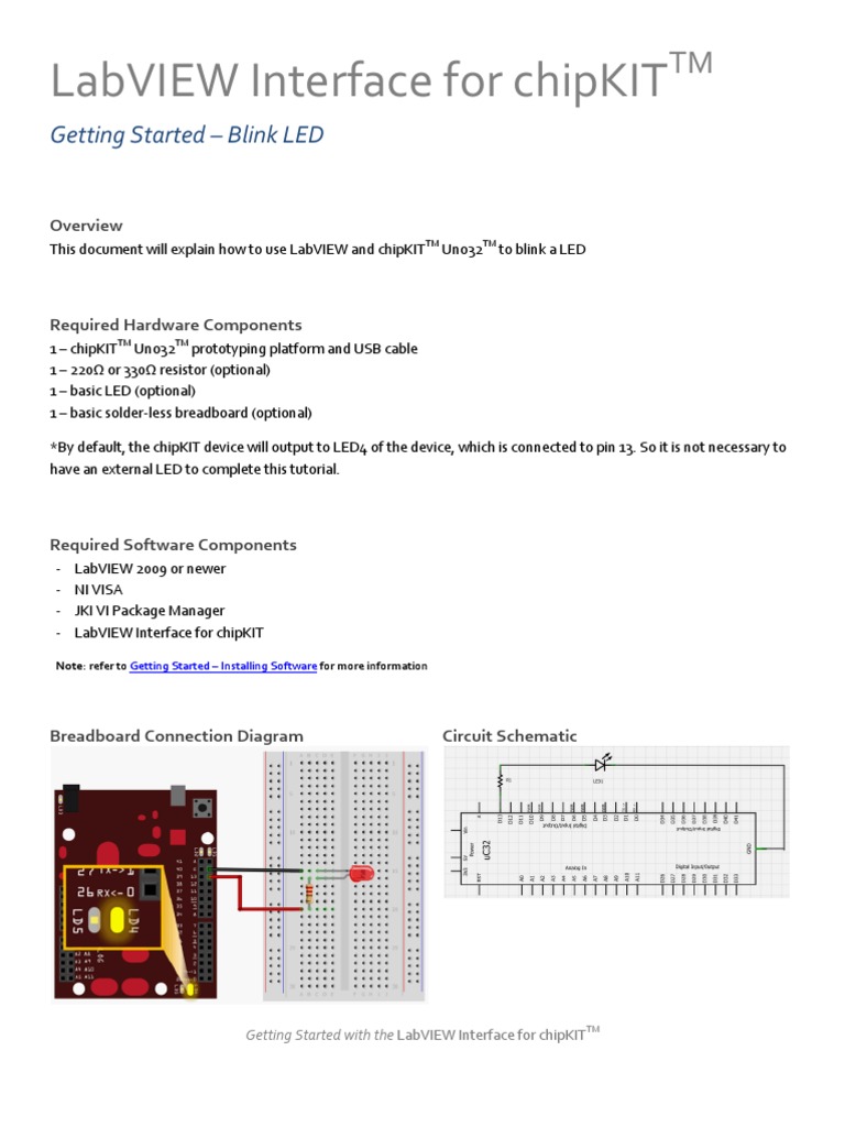 Labview Interface For Chipkit: Getting Started - Blink Led | PDF | Control Flow | Graphical User ...
