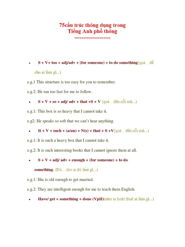 Common English Structures A Guide To Frequently Used Grammatical