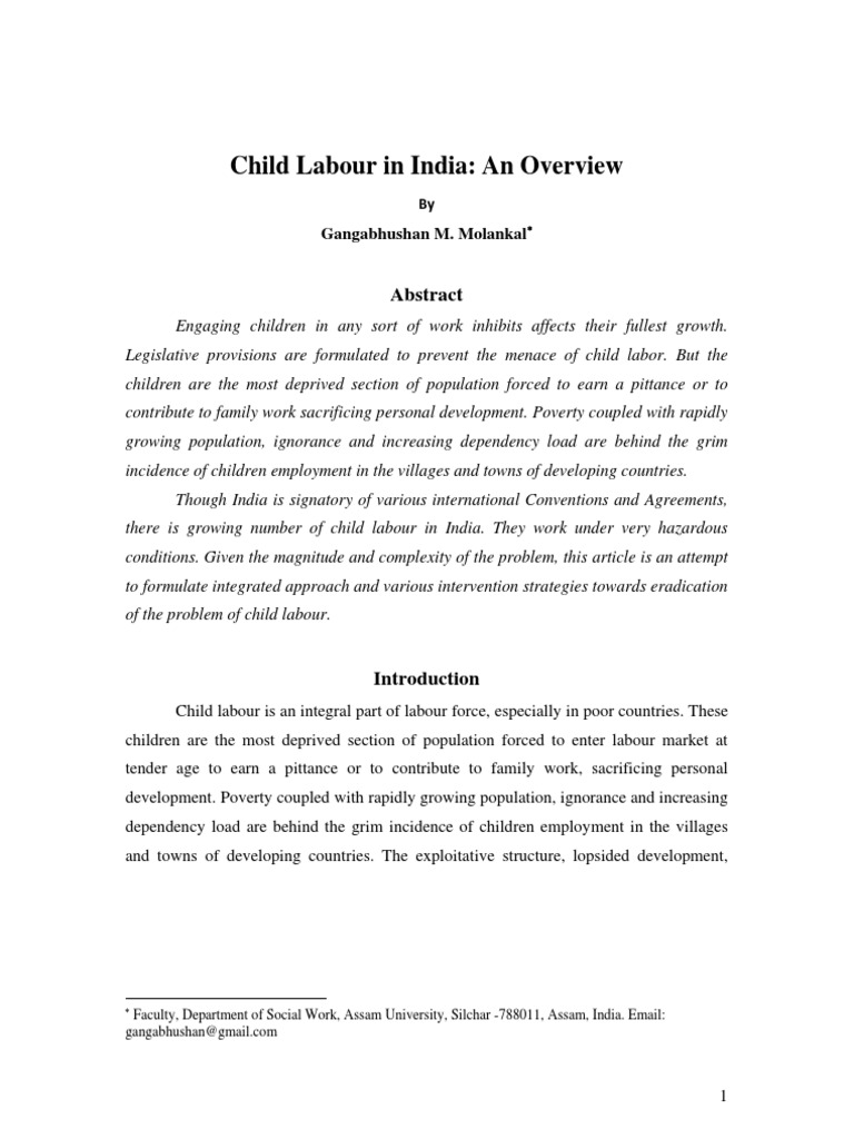 Project Child Labour PDF | PDF | Child Labour | Poverty