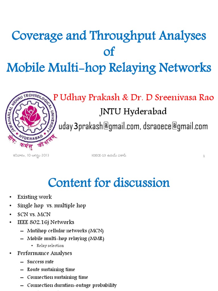 Coverage and Throughput Analyses For Multihop Relaying Networks | PDF | Cellular Network | Routing