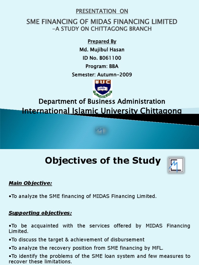 Sme Financing of Midas Financing Limited: International Islamic ...