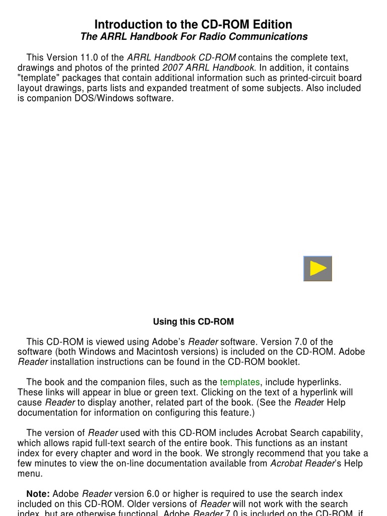 Introduction To The CD-ROM Edition: The ARRL Handbook For Radio ...