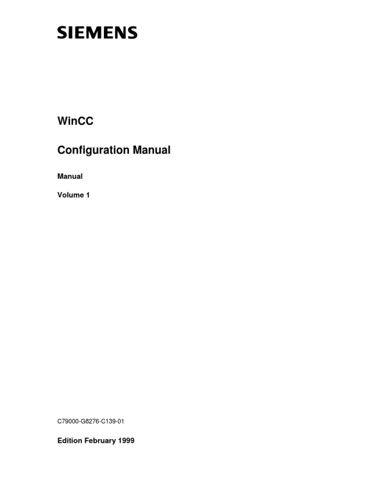 WinCC Configuration Manual Vol 1 | PDF | C (Programming Language) | Databases