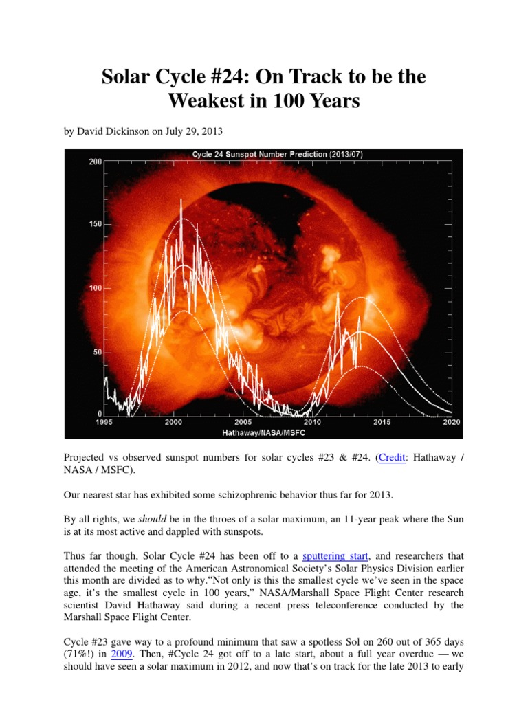 Solar Cycle 24 Weakest in 100 Years | PDF | Sun | Stellar Astronomy