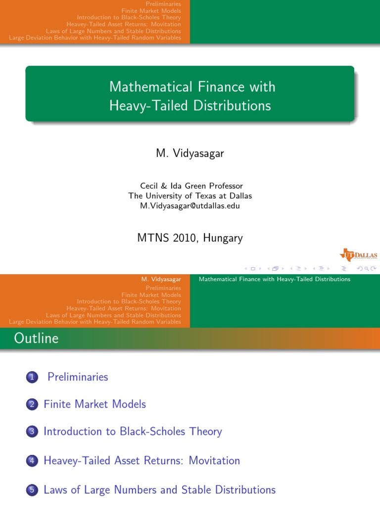 Heavy - Tailed Distribution | PDF | Black–Scholes Model | Option (Finance)