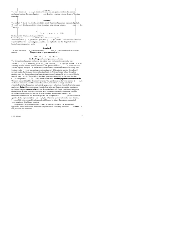 Postulates of QM - 3 | PDF | Wave Function | Electron