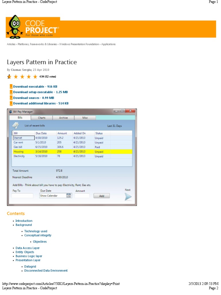 Layers Pattern in Practice - CodeProject | PDF | Xml | Component Based Software Engineering