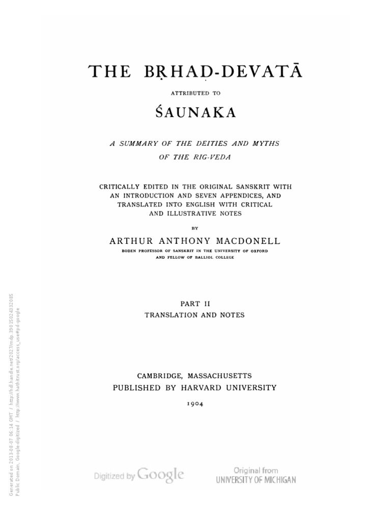 Brihad Devata 9 | PDF | University Of Oxford | Sanskrit