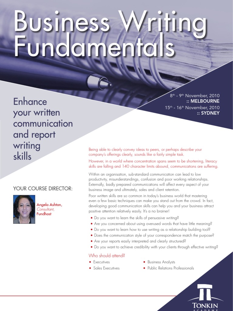 Business Writing Fundamentals: Enhance Your Written Communication and ...