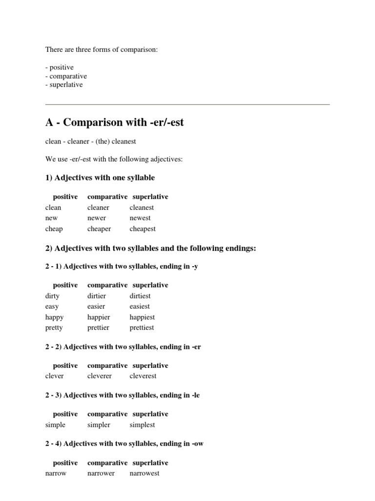 Three Forms of Comparison | PDF | Language Arts & Discipline | Foreign ...