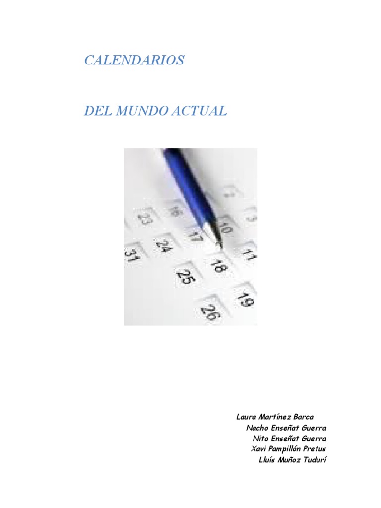 Calendarios del Mundo Actual | PDF | Religión y creencia | Naturaleza