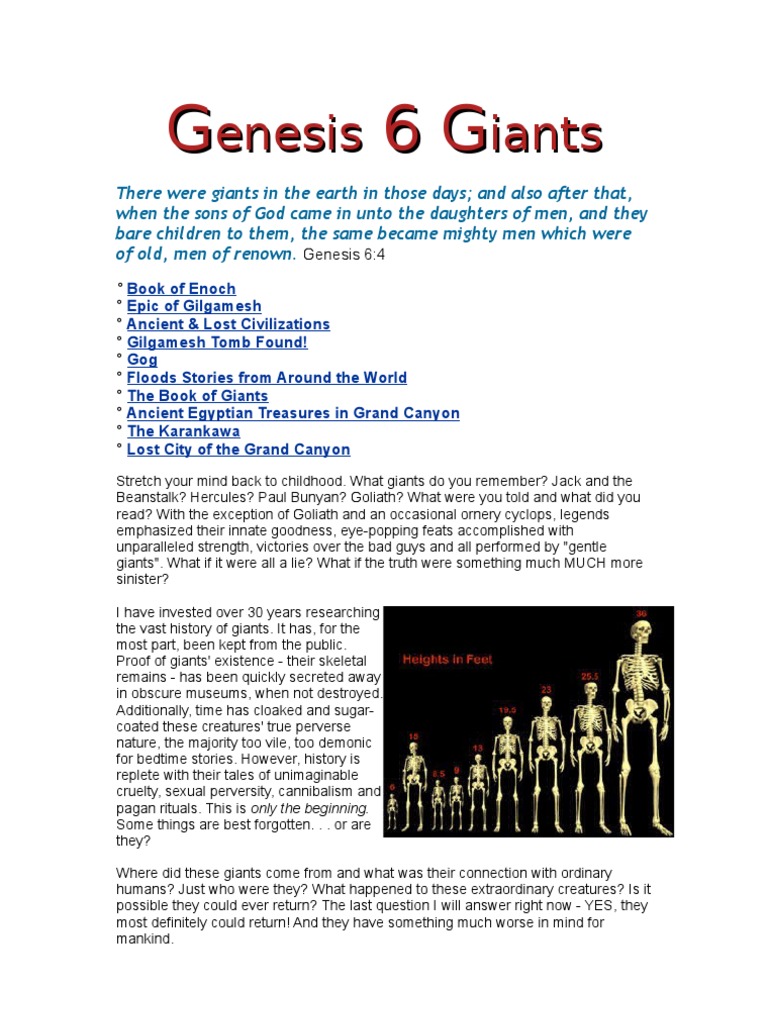Genesis 6 Giants | PDF | Mythology | Religious Belief And Doctrine