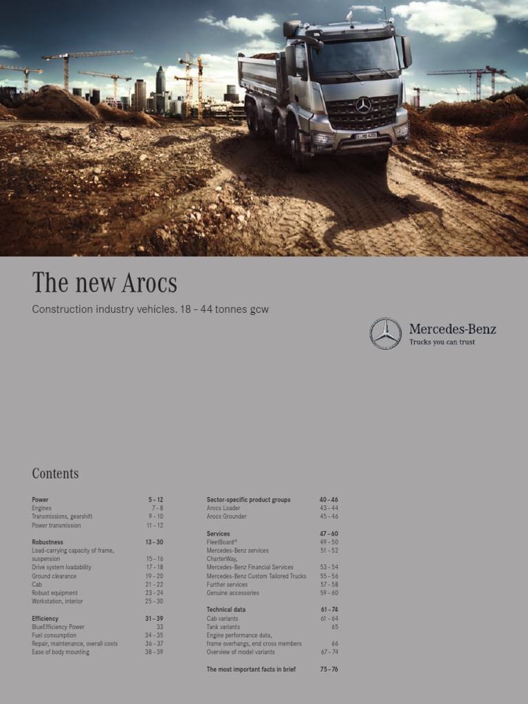 The New Mercedes Arocs Brochure | PDF | Manual Transmission ...