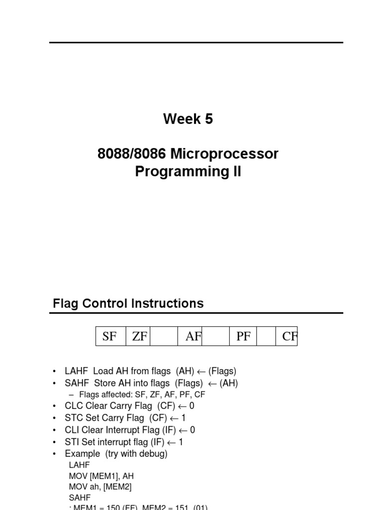 8088.8086 Microprocessor | PDF | String (Computer Science) | Subroutine